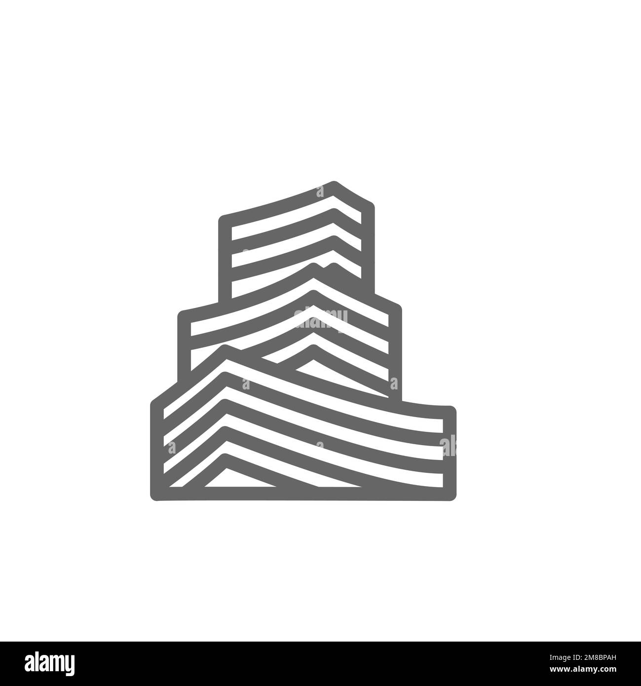 Compound commercial building line icon. Graphic resource template ...