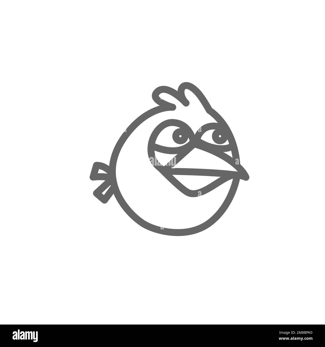 Cartoon bird line icon, graphics resource template, vector illustration ...
