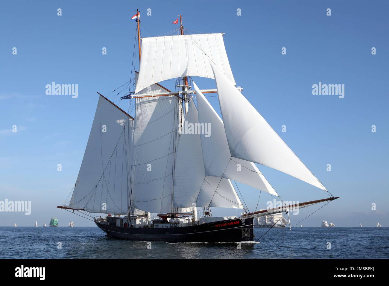 Dutch topsail schooner Wylde Swan, tall ships race, North Sea, 2010 ...