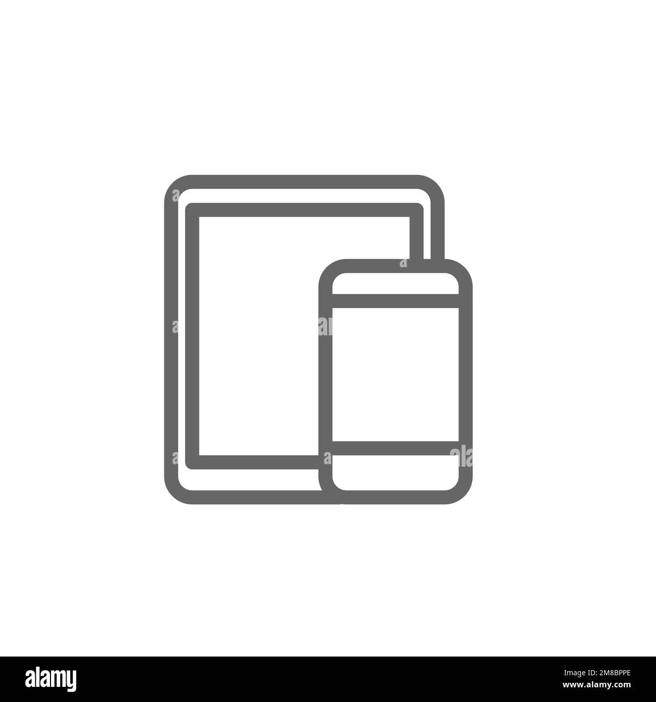 Mobile device line icon, graphics resource template, vector ...