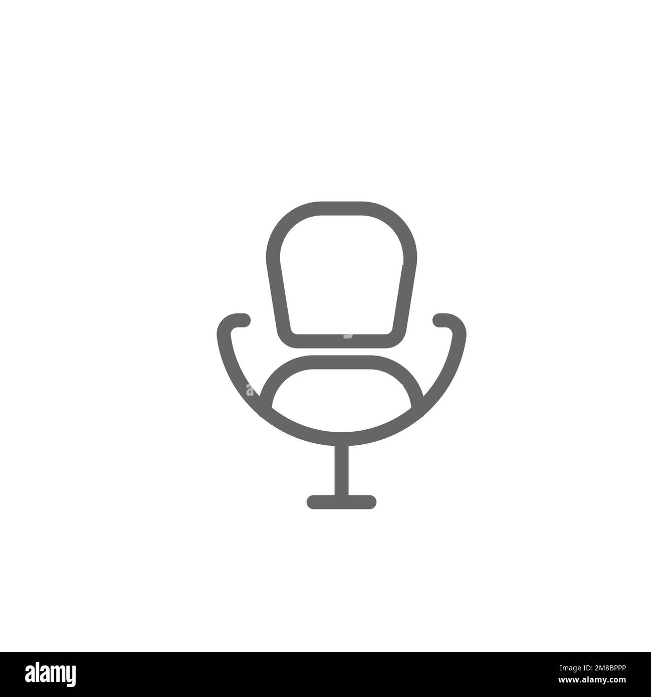 Office chair line icon. Graphic resource template, vector illustration ...