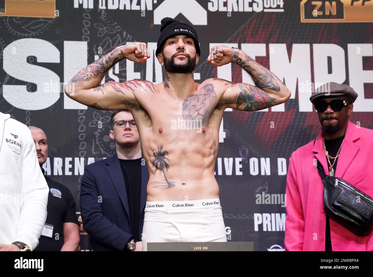 FaZe Temperrr during the weigh-in at BOXPARK Wembley, London. Picture ...
