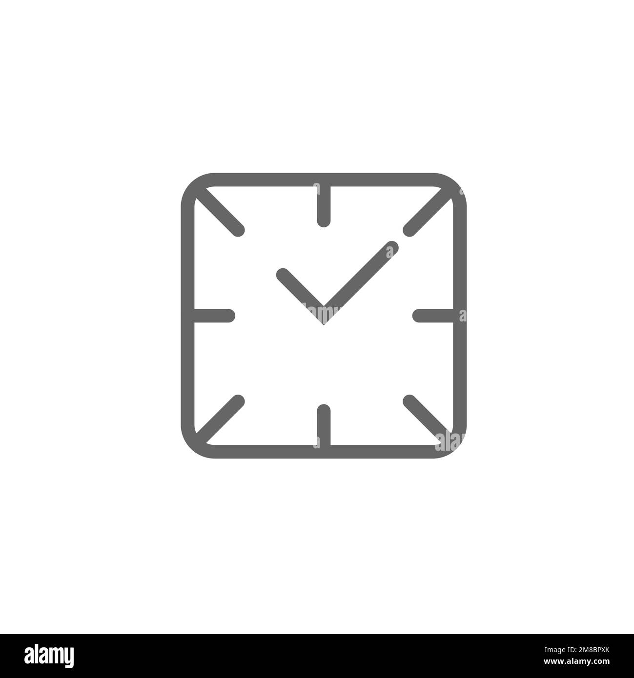 Clock line icon. Graphic resource template, vector illustration Stock ...