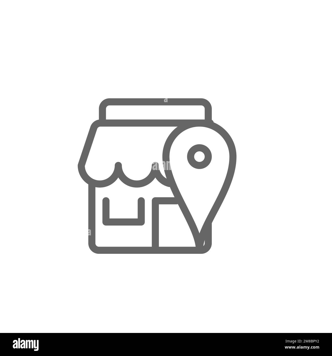 Store location line icon. Graphic resource template, vector ...