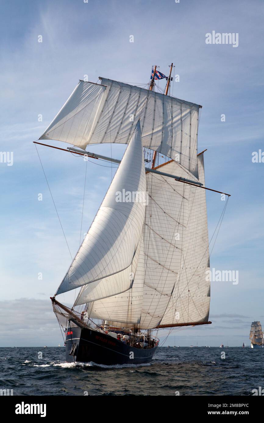 Dutch topsail schooner Wylde Swan, Stavanger race start, 2011 Stock ...