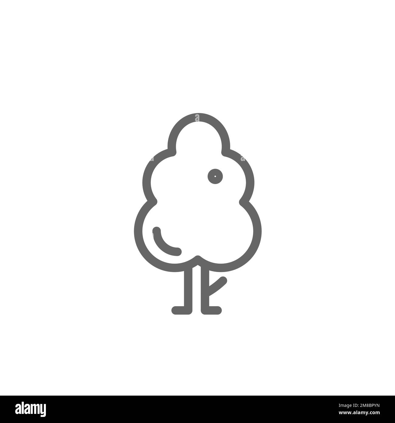 Simple tree line icon. Graphic resource template, vector illustration ...
