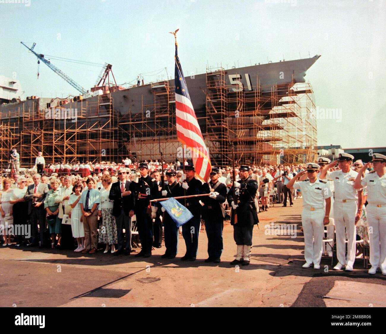 A Civil War color guard comprised of members of Campany A, 3rd Marine ...