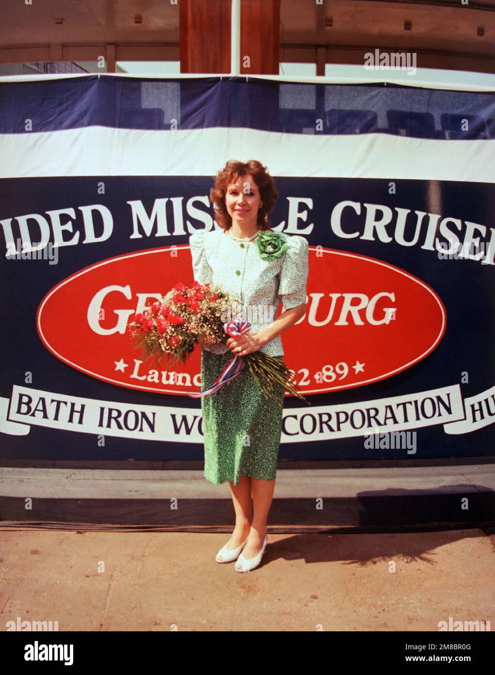 Julie Nixon Eisenhower, ship's sponsor, poses for a photograph at the ...