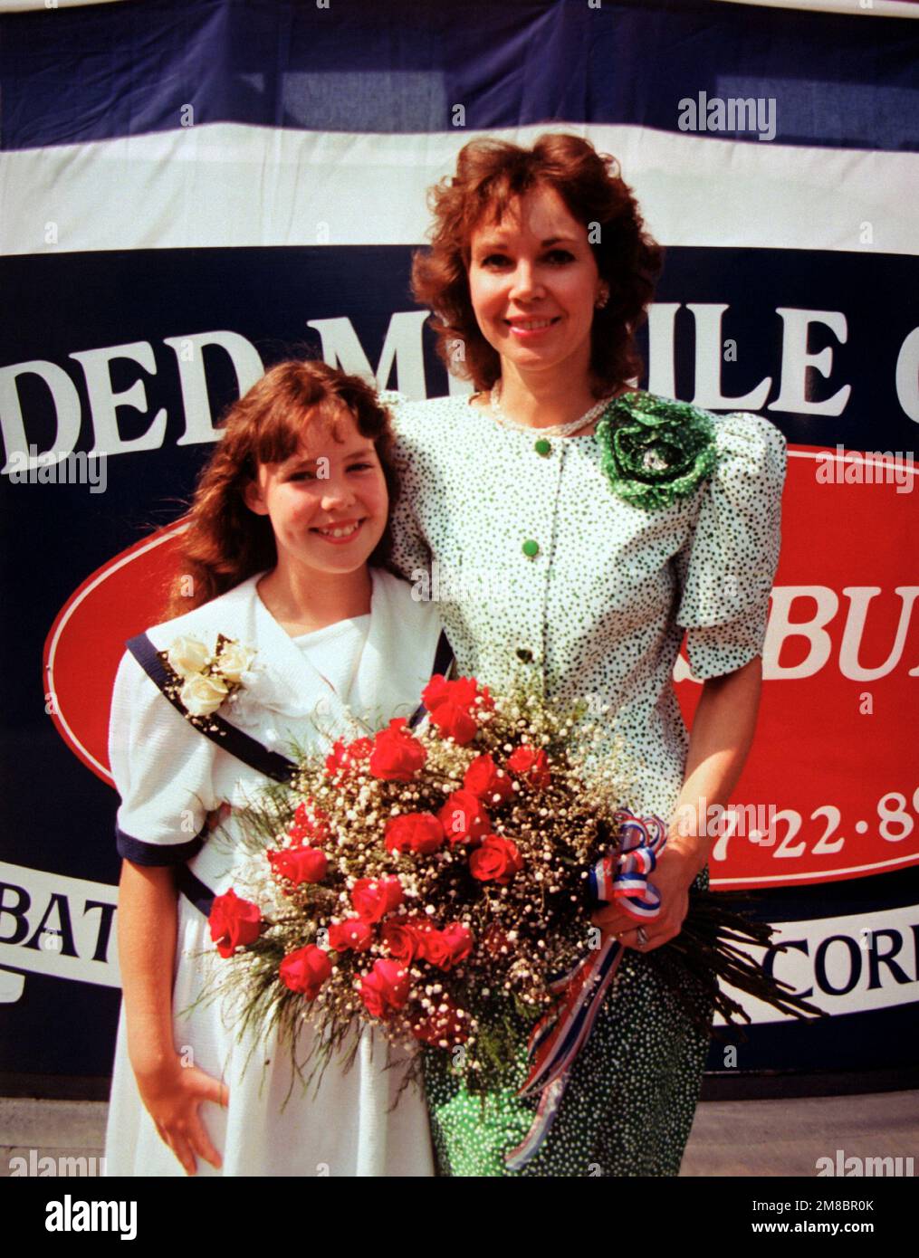 Jeannie Eisenhower, maid of honor, and Julie Nixon Eisenhower, ship's ...