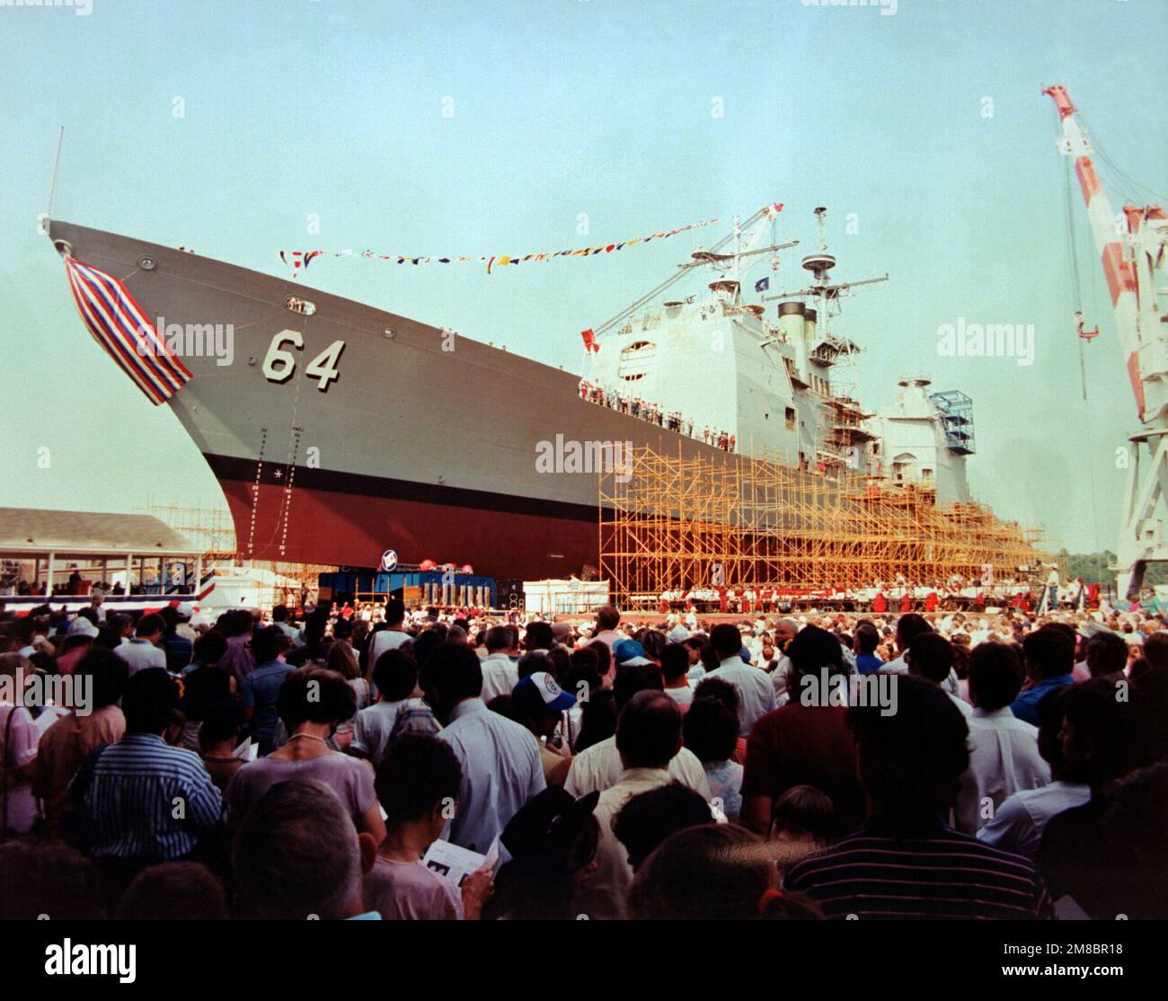 A port bow view of the guided missile cruiser GETTYSBURG (CG-64) on the ...