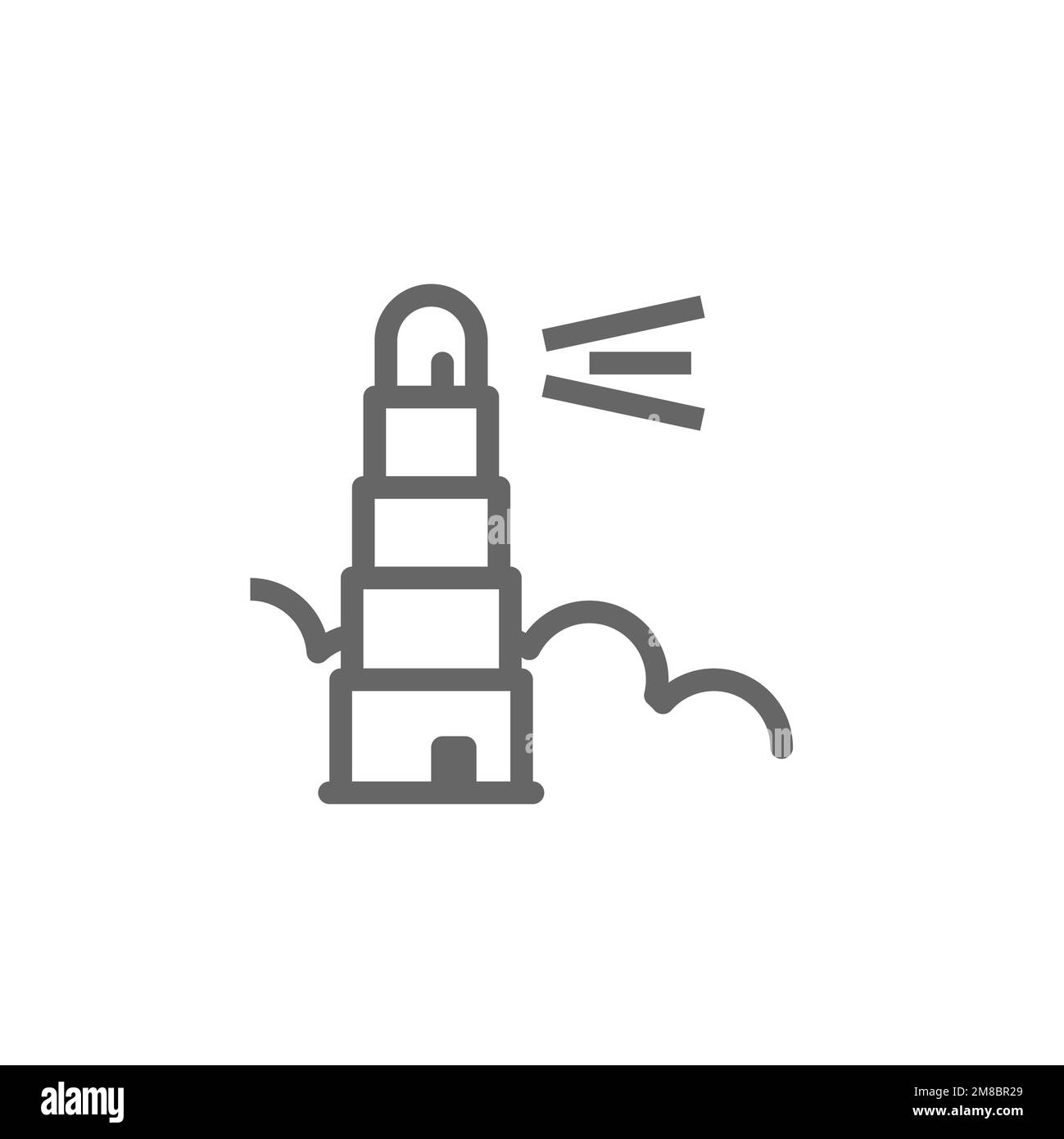 Tower line icon. Graphic resource template, vector illustration Stock ...