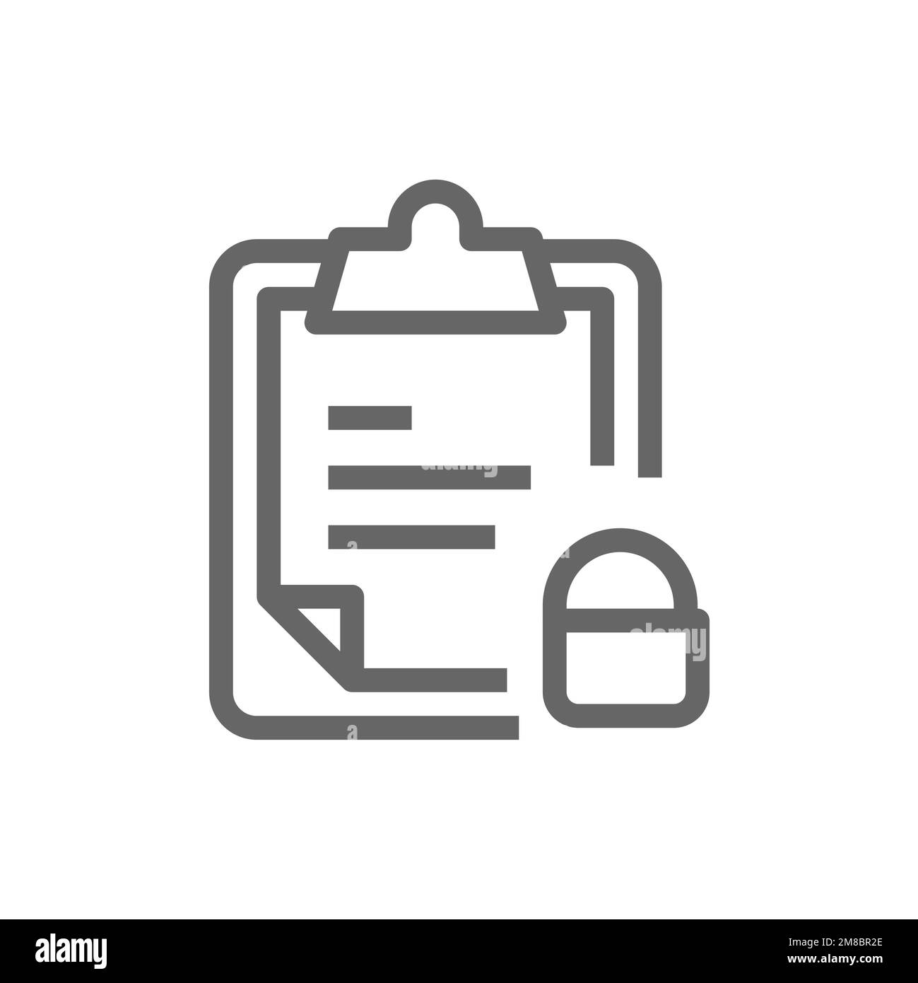 Lock log file line icon, graphic resource template, vector illustration ...