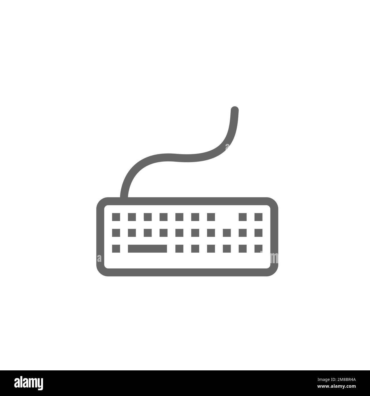 Computer keyboard line icon, graphics resource template, vector ...