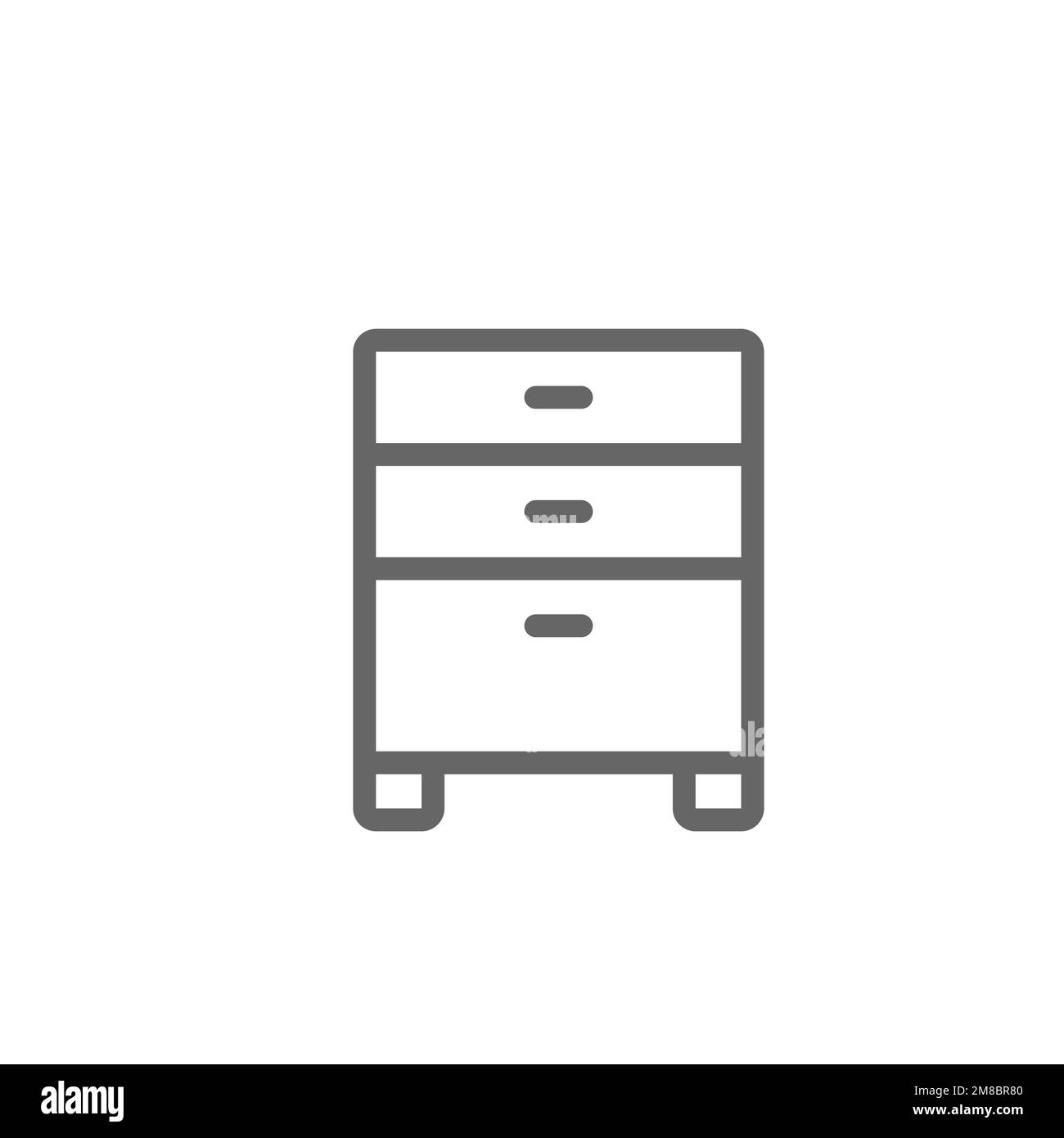 Drawer cabinet line icon. Graphic resource template, vector ...