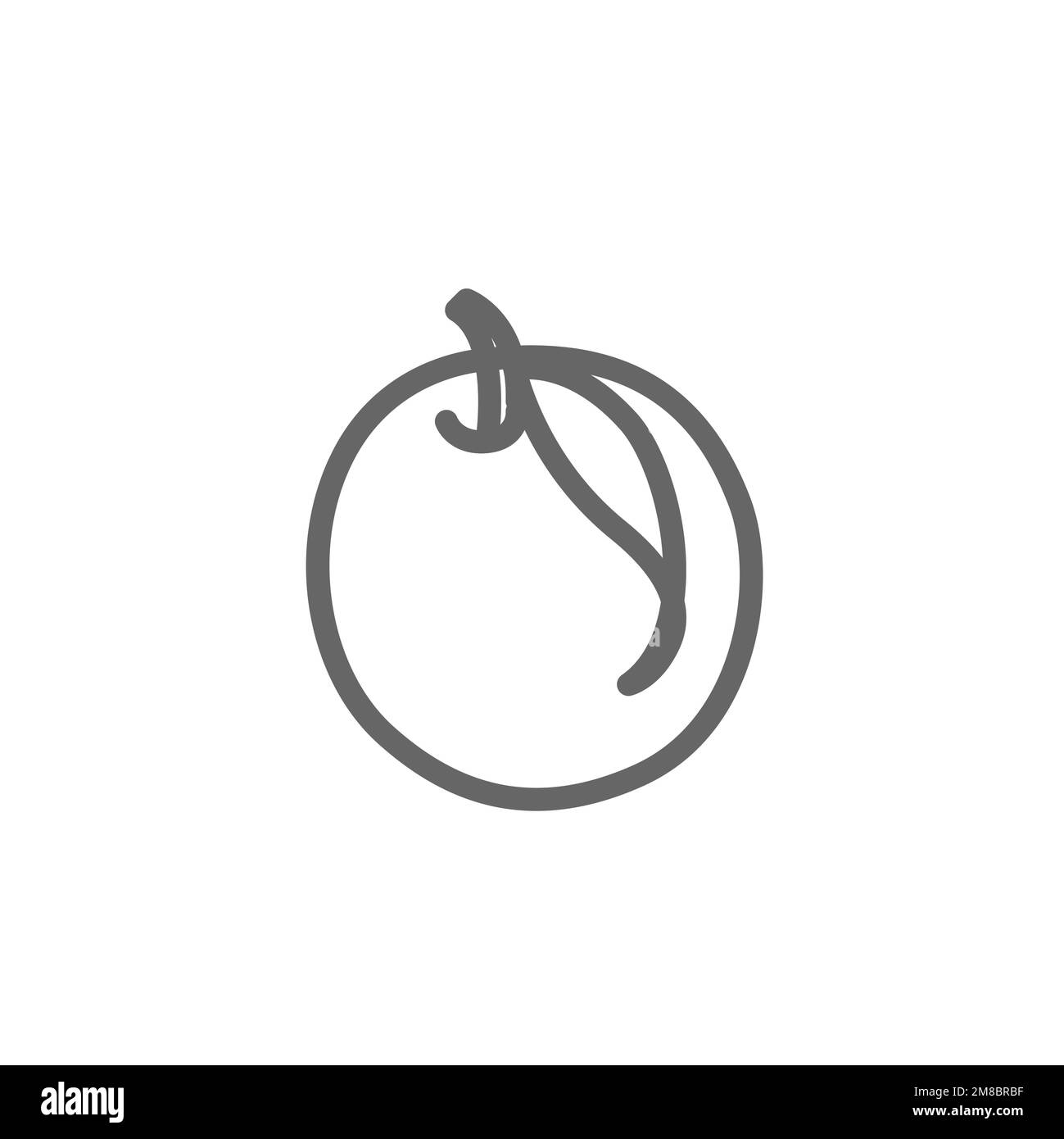 Peach line icon, graphic resource template, vector illustration Stock ...