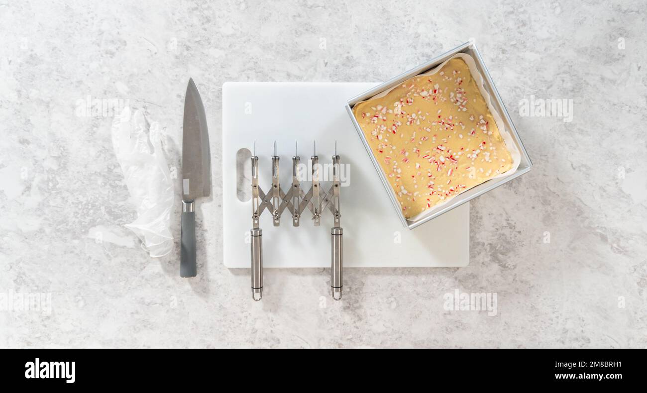 Homemade candy cane fudge Stock Photo - Alamy