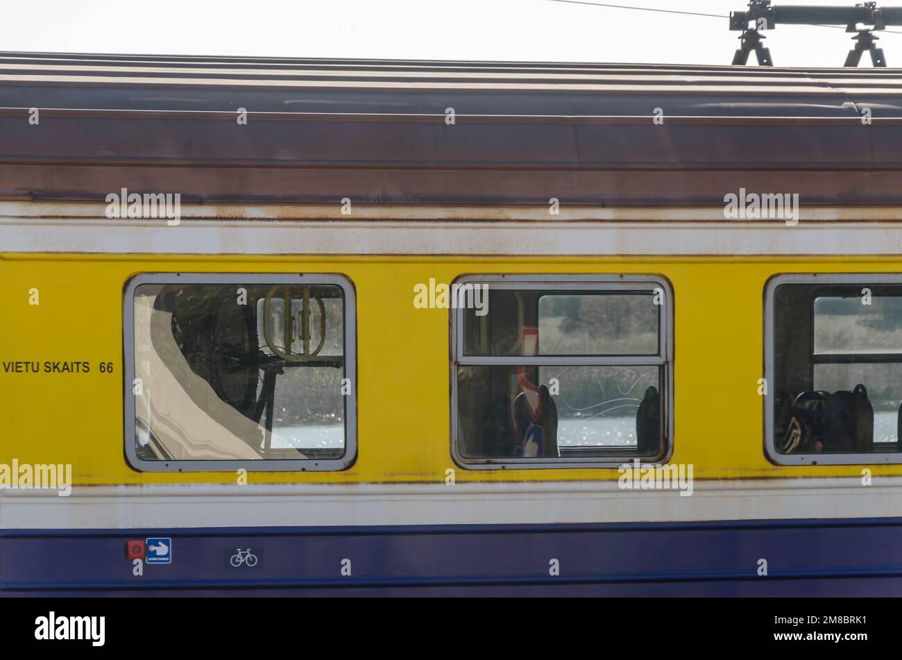 ER2 Locomotive at the station, Latvia Stock Photo - Alamy