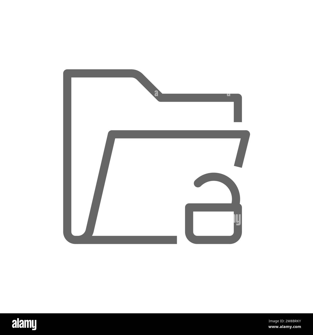 Unlock folder line icon, graphic resource template, vector illustration ...