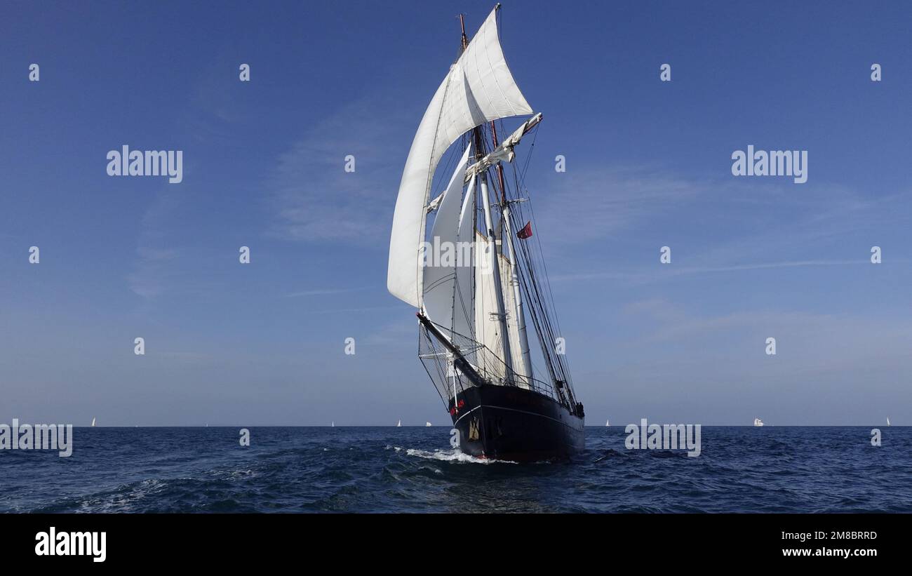 Dutch Topsail schooner Wylde Swan, Torbay race start, 2017 Stock Photo ...
