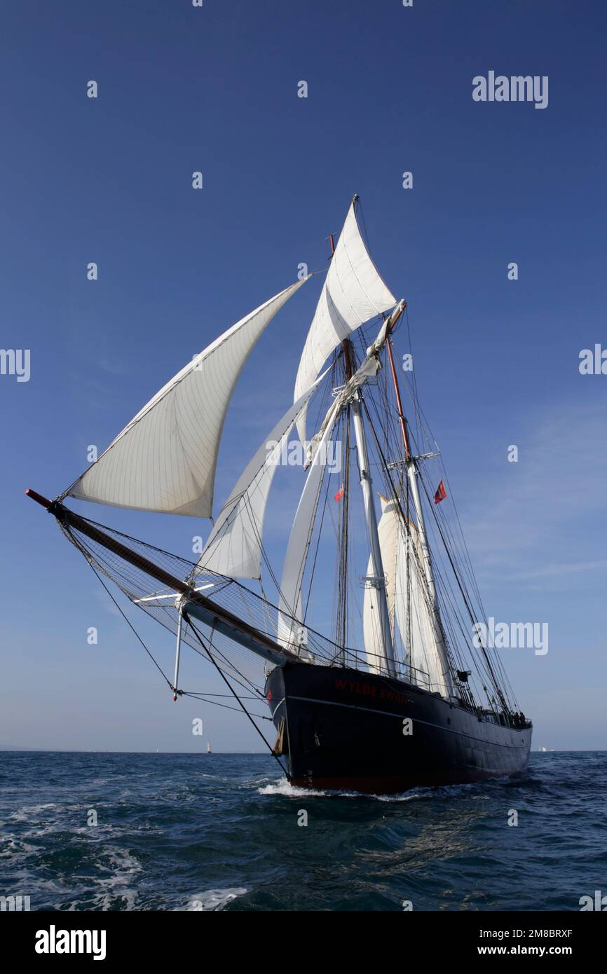 Dutch Topsail schooner Wylde Swan, Torbay race start, 2017 Stock Photo ...