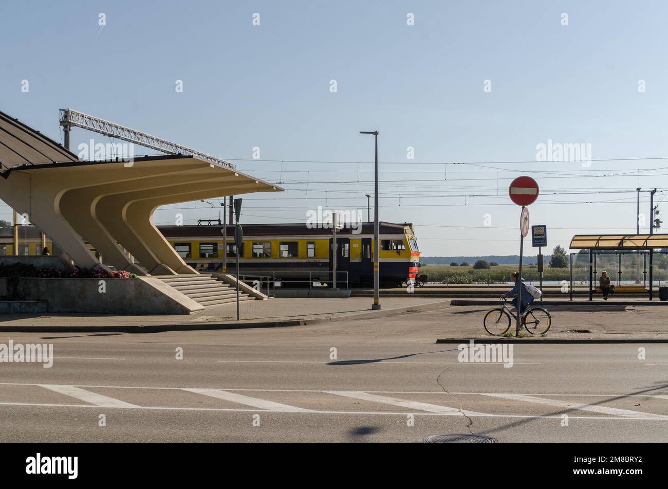 ER2 Locomotive at the station, Latvia Stock Photo - Alamy