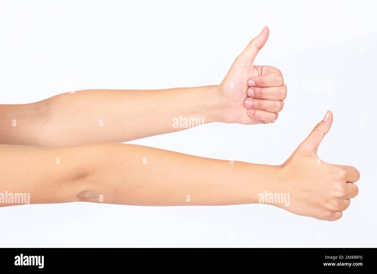 Thumbs up, success and hands of people for thank you, agreement and ...