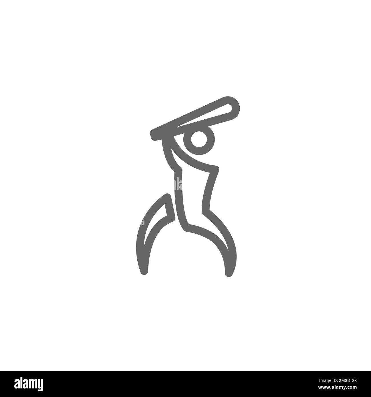 Baseball line icon, graphics resource template, vector illustration ...