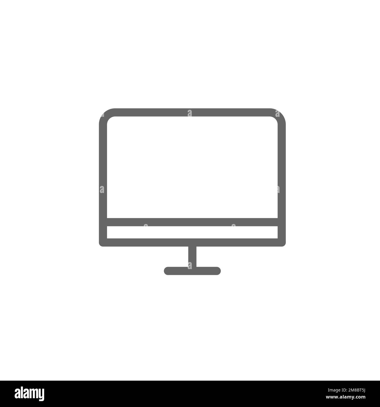Computer monitor line icon. Graphic resource template, vector ...