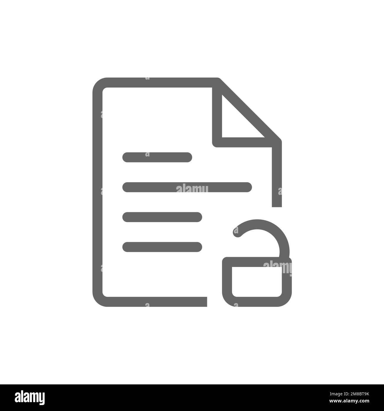 Unlock file line icon, graphic resource template, vector illustration ...