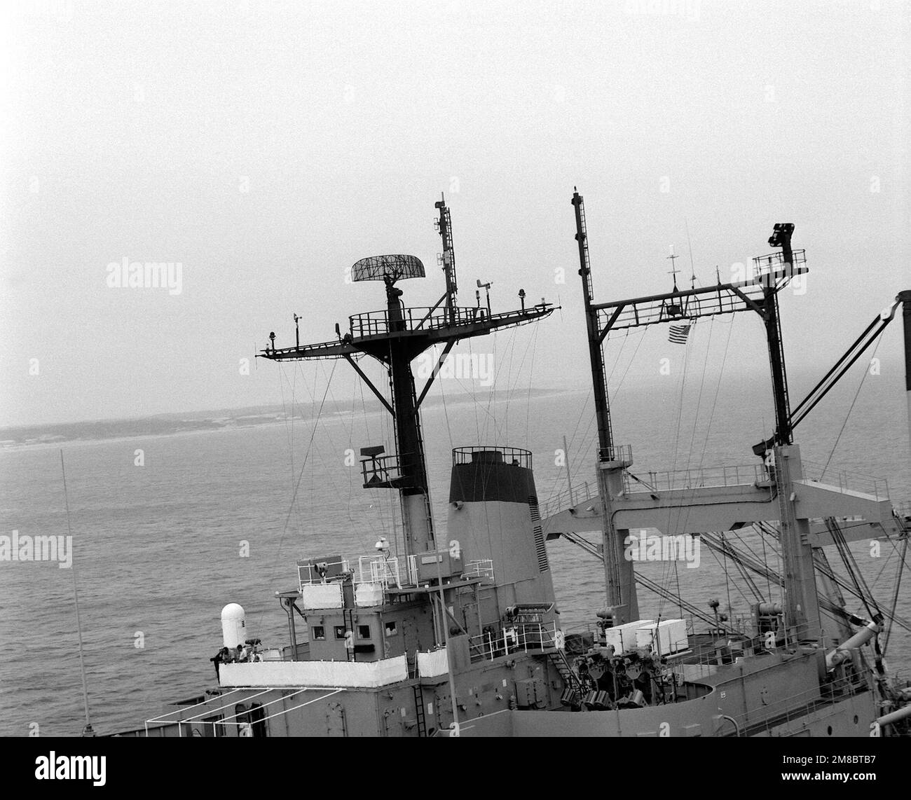 A close-up view of the upper portion of the superstructure of the ...