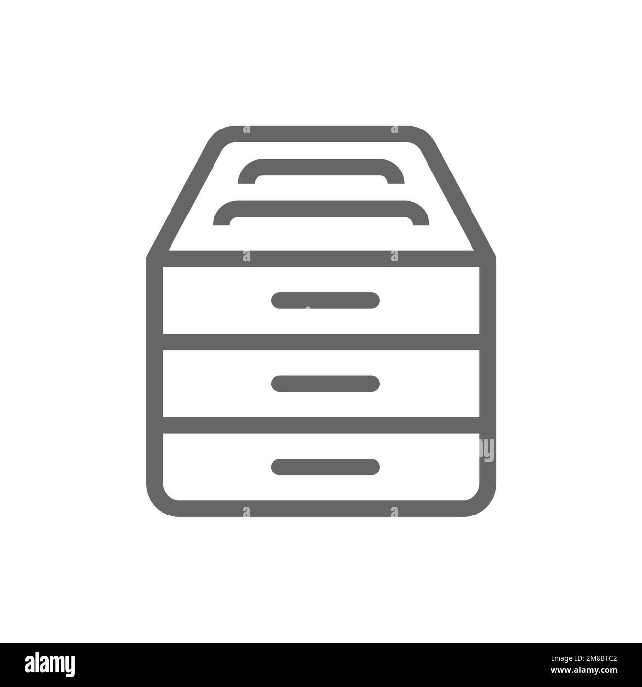 Three layer drawer line icon, graphic resource template, vector ...