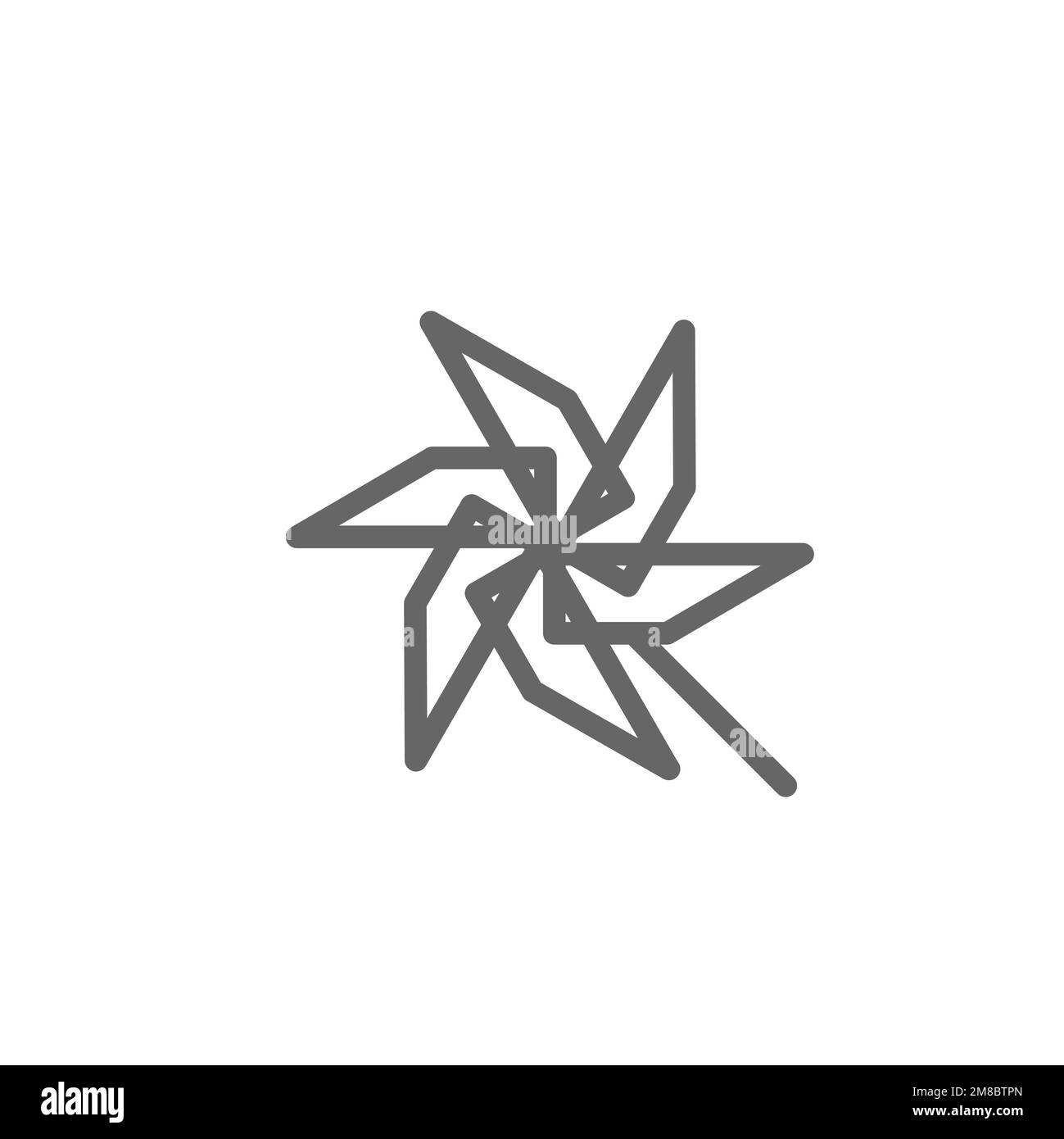 Windmill line icon, graphic resource template, vector illustration ...