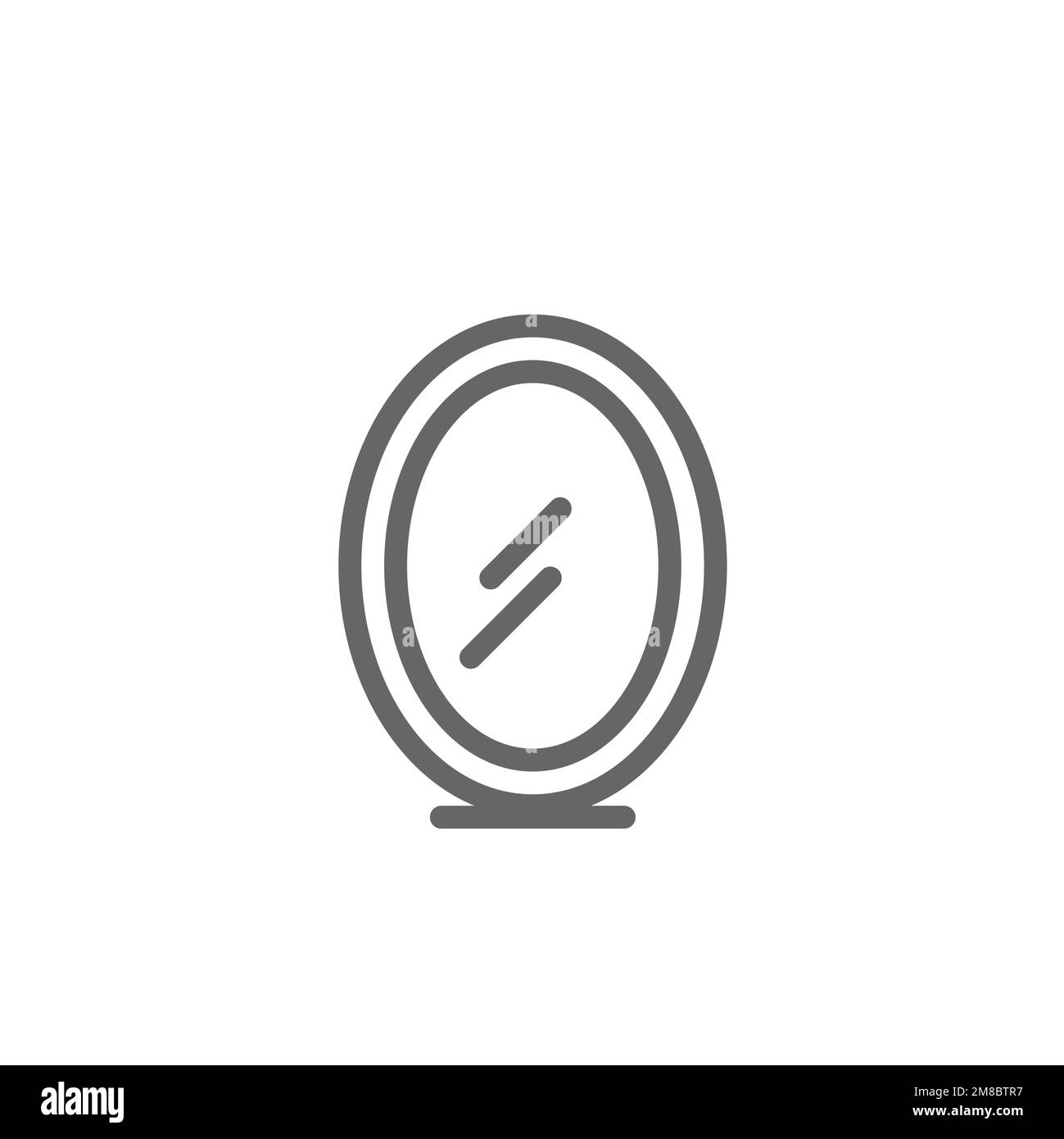 Vanity mirror line icon. Graphic resource template, vector illustration ...