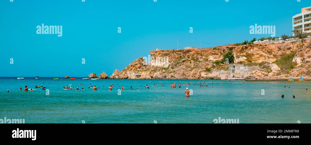 Mellieha, Malta - September 5, 2022: A panoramic view over the Golden ...