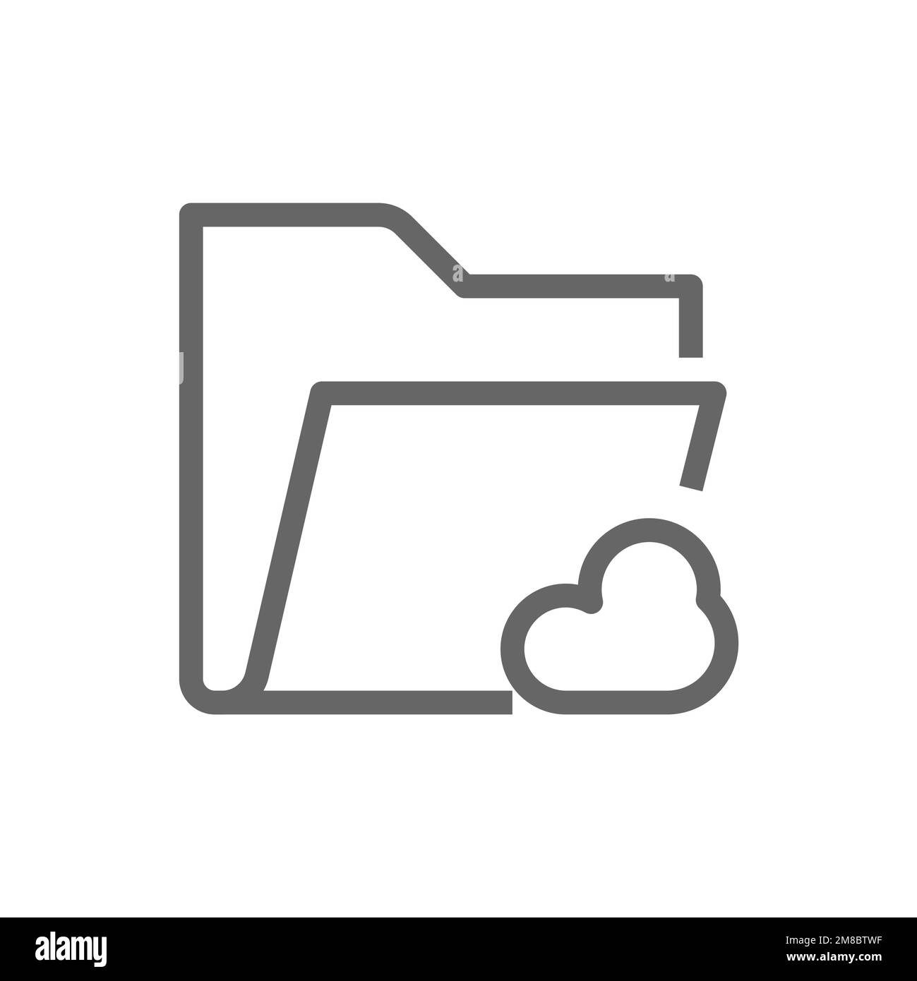 Cloud folder line icon, graphic resource template, vector illustration ...