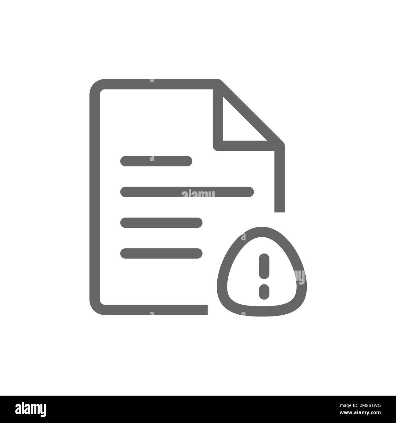 Warning file line icon, graphic resource template, vector illustration ...
