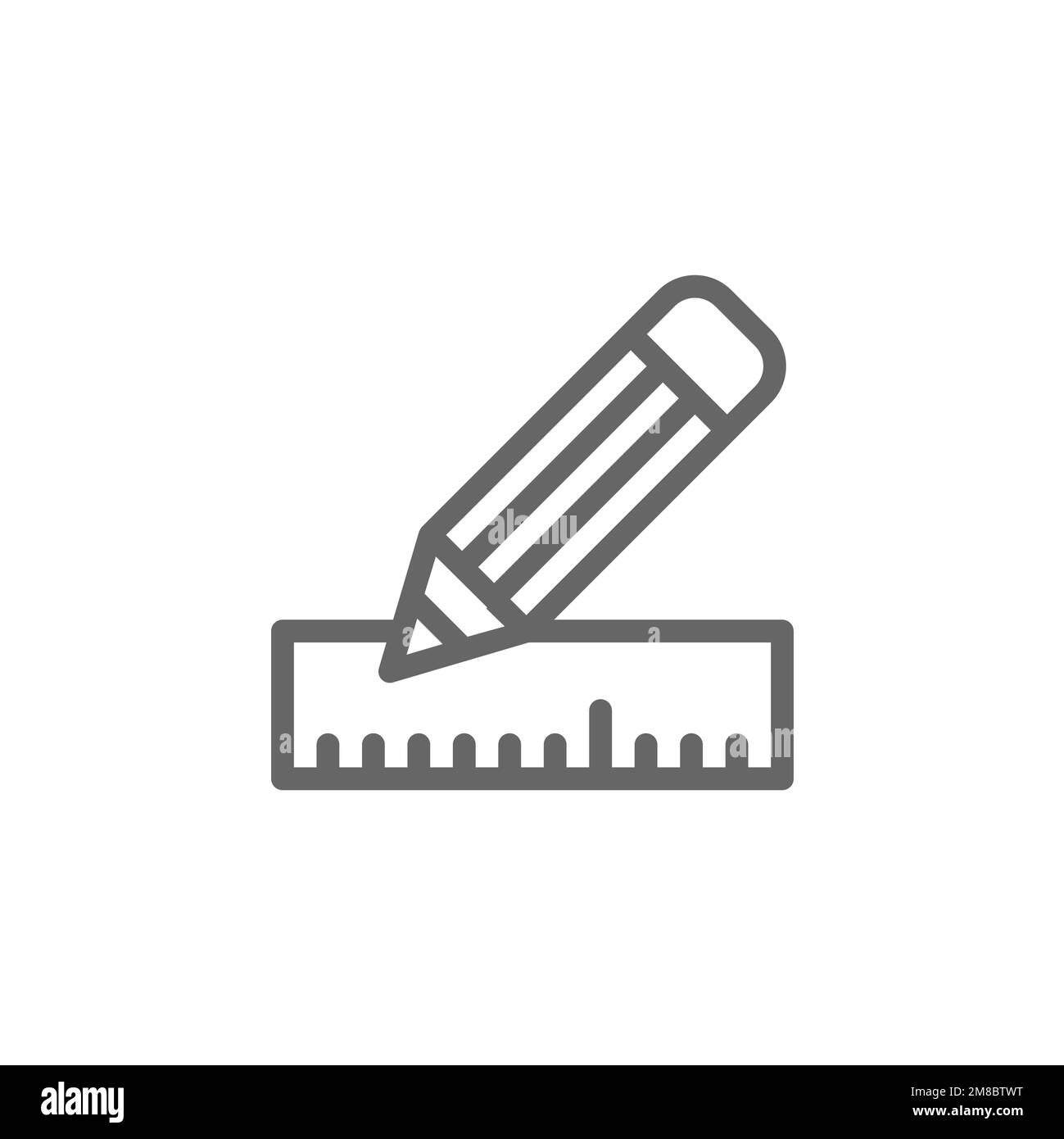 Measuring ruler line icon, App interface graphics resource, vector ...