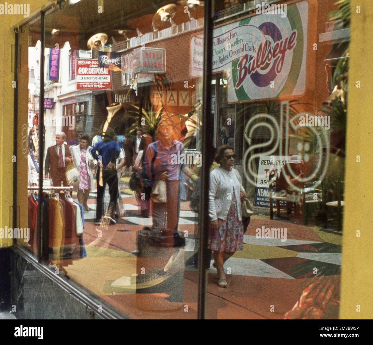 Soho Street Scene shop window reflection, London, 1970s Photo by Tony Henshaw Archive Stock ...