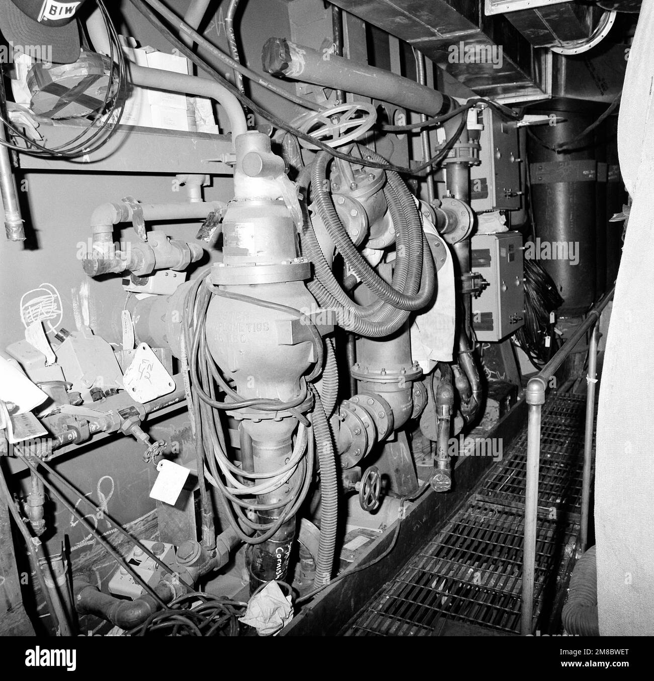 A view of ship's service generator No. 3 room on the guided missile ...