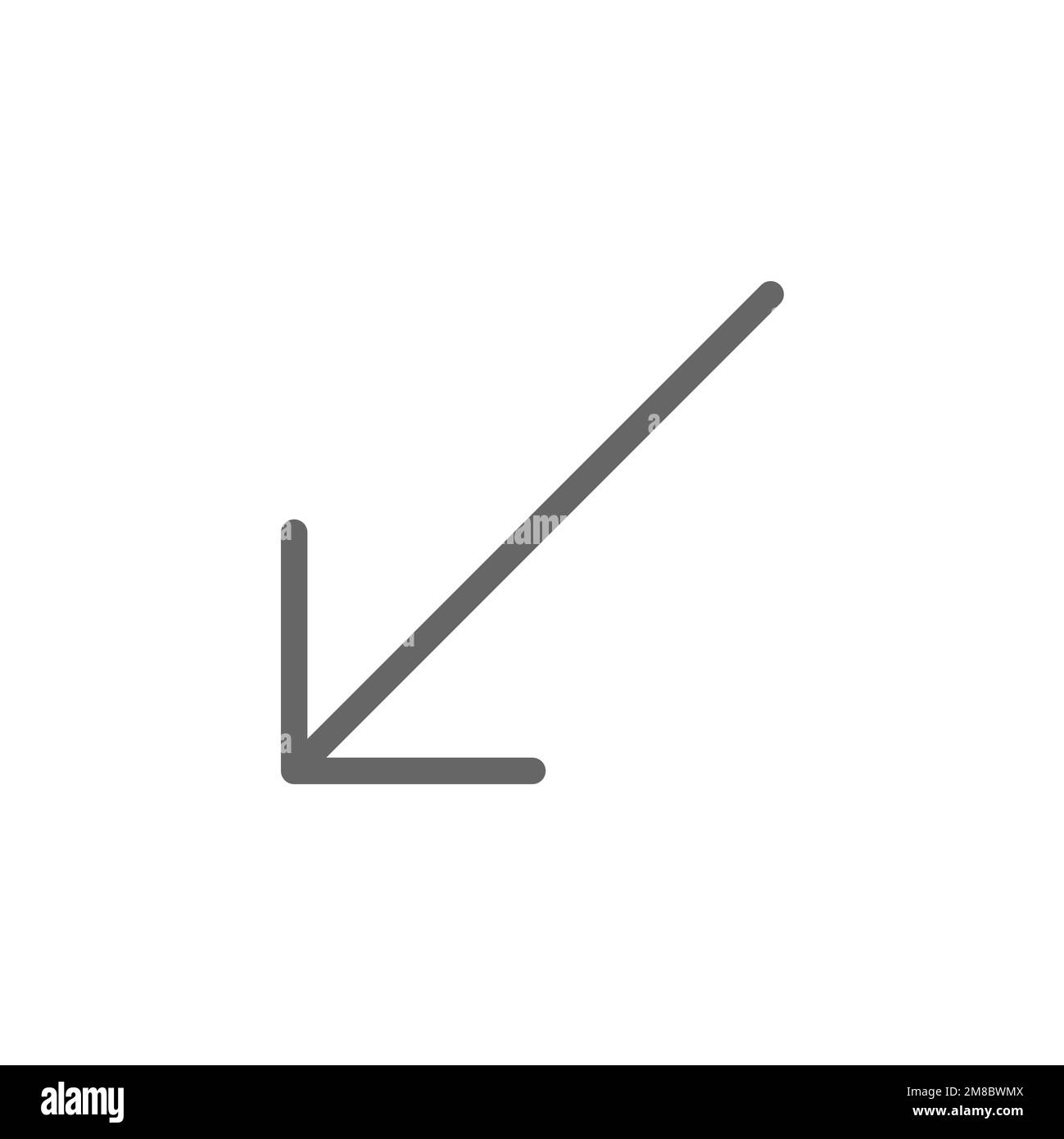 Lower left arrow icon. App interface graphics resources, vector ...