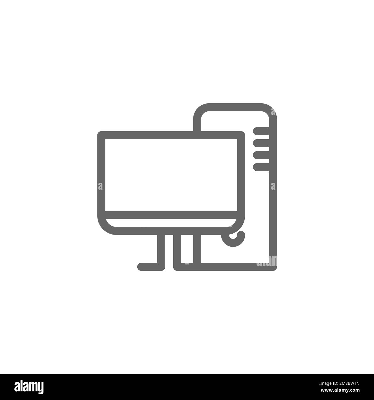 PC line icon, App interface graphics resource, vector illustration ...