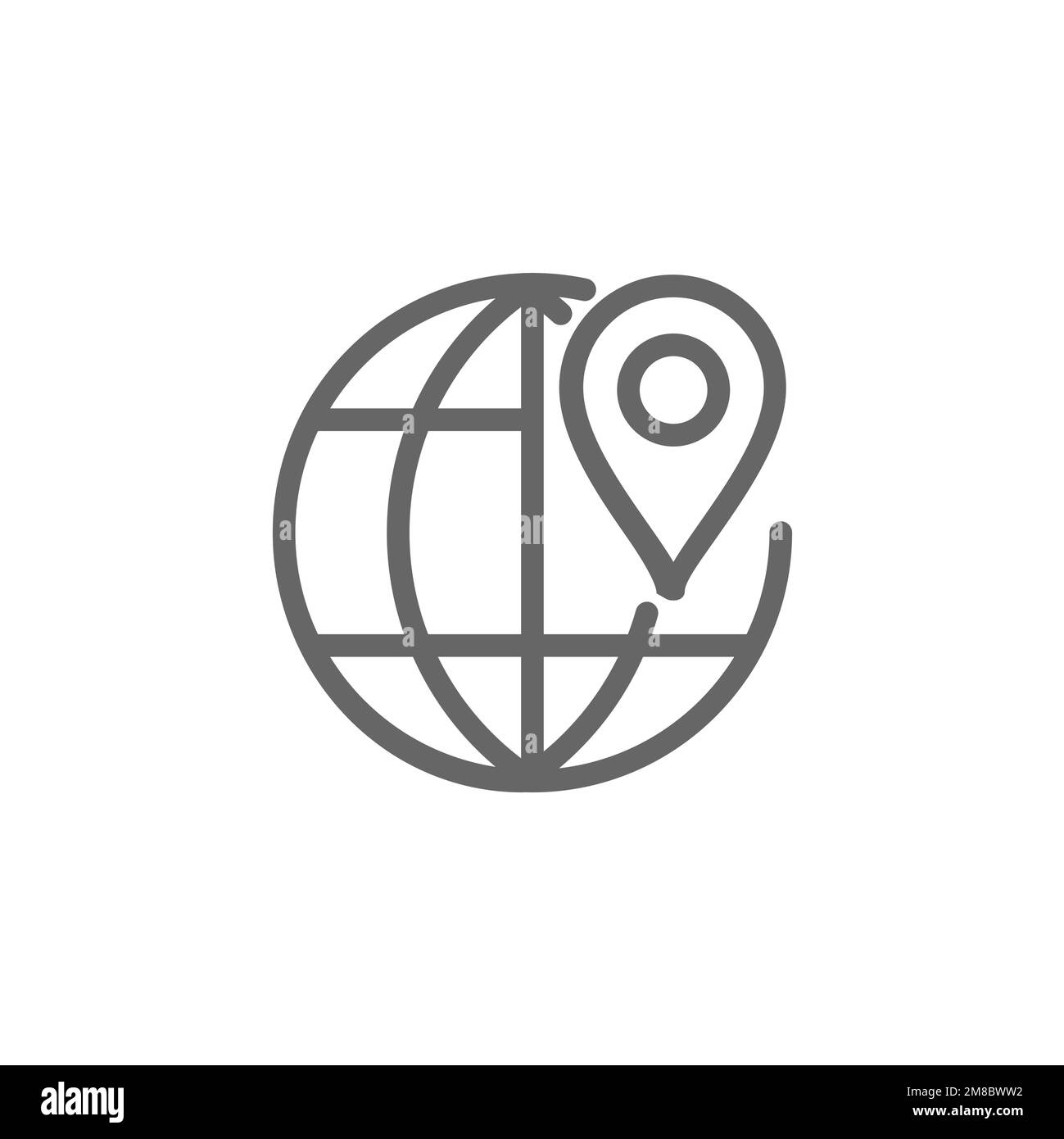 Global positioning line icon, App interface graphic resource, vector illustration Stock Vector ...