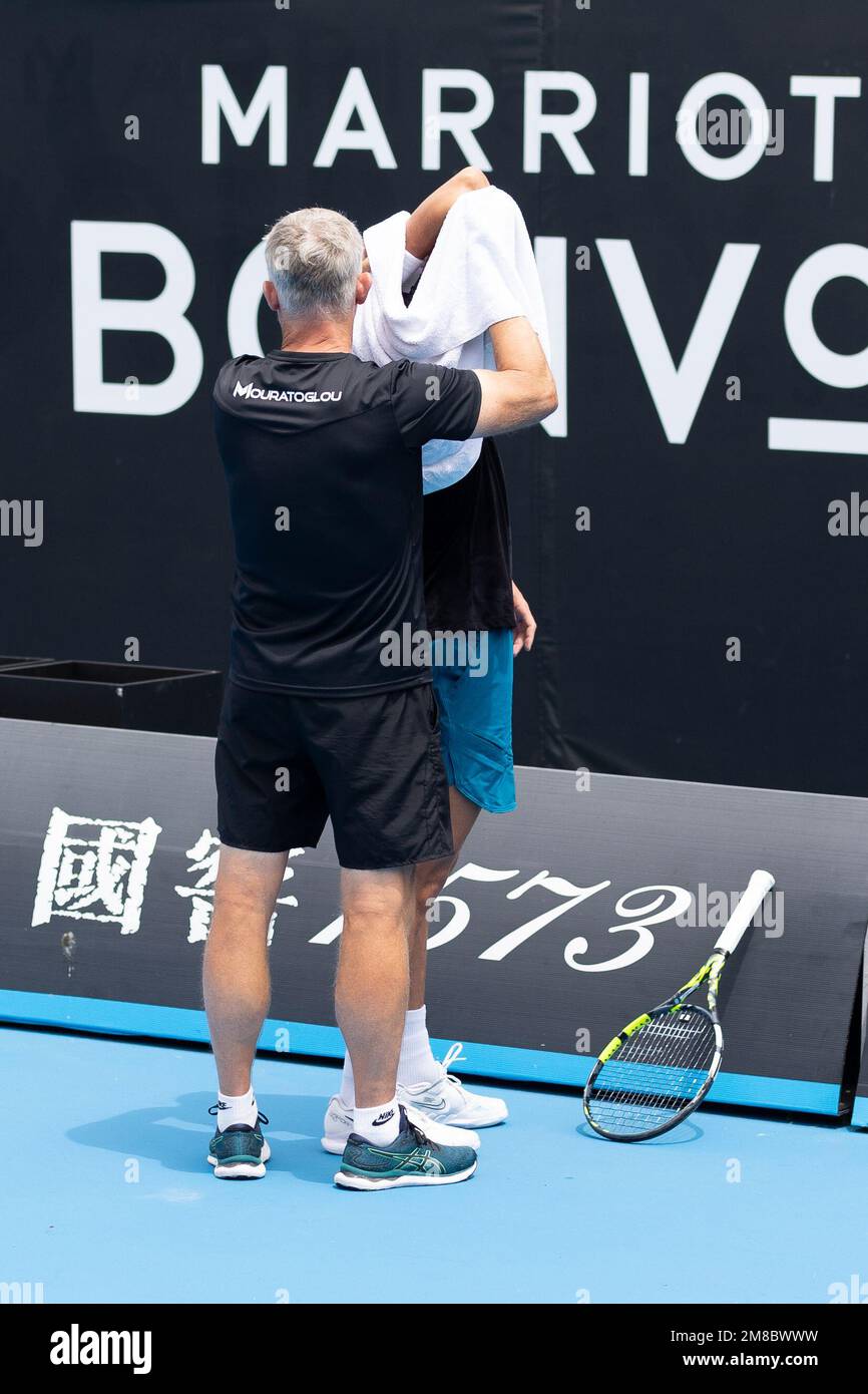 Melbourne, Victoria, Australia. 13th Jan, 2023. MELBOURNE, AUSTRALIA - JANUARY 13: Holger Rune ...