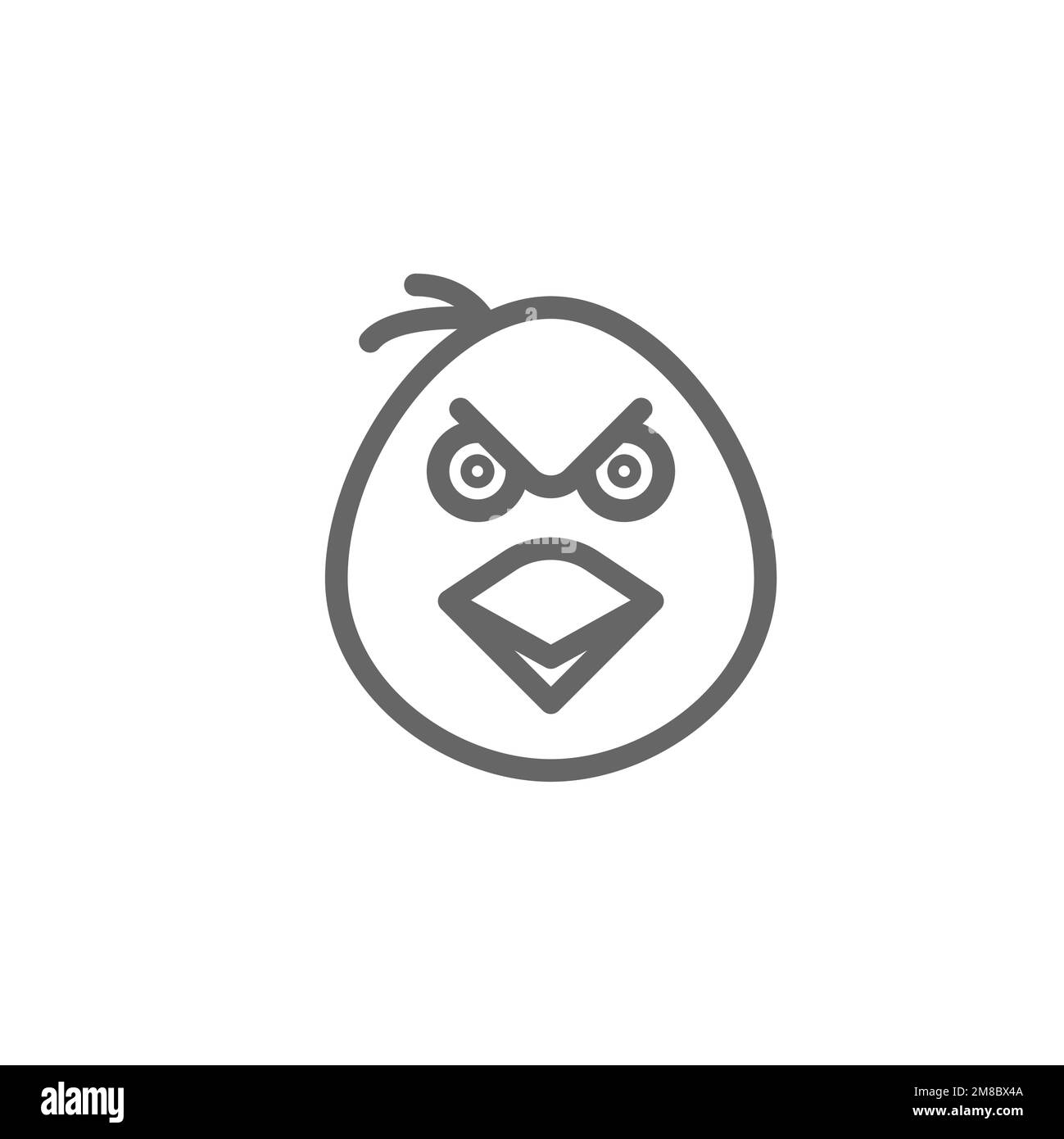 Fierce bird line icon, graphics resource template, vector illustration ...