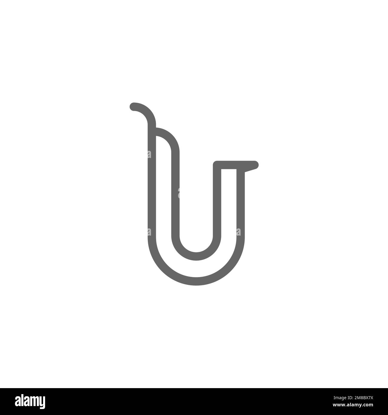 Horn line icon, common graphic resources, vector illustration Stock ...