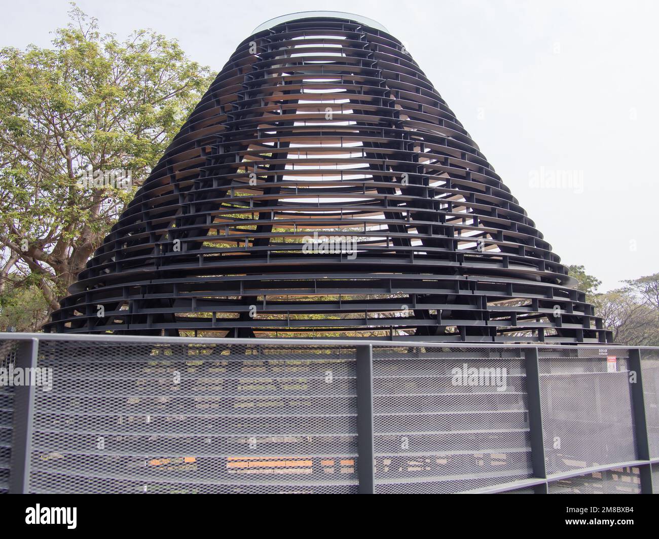Cone-shaped rooftop of a building at Shoushan Zoo in Kaohsiung, Taiwan ...