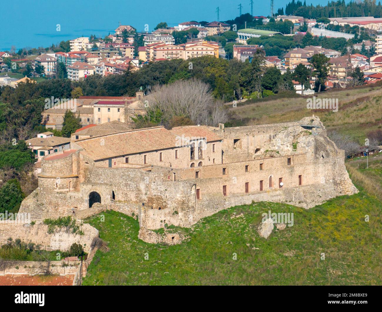 Aerial view of the Norman Swabian castle, Vibo Valentia, Calabria ...