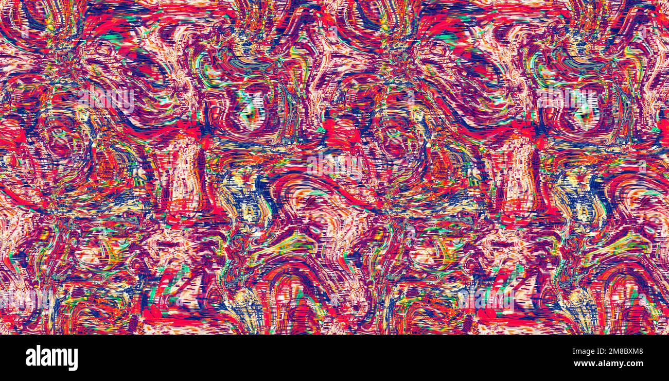 Vibrant pink distortion border. Bright colorful kitsch banner for fluid ...