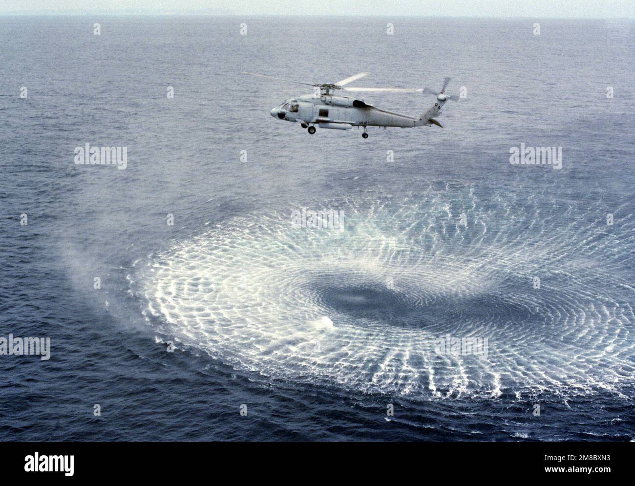 Aerial view of a SH-60F Seahawk Helicopter Antisubmarine Squadron (HS ...