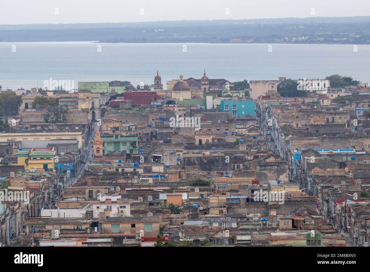 An aerial view of Matanzas downtown on a gloomy day, Cuba Stock Photo ...